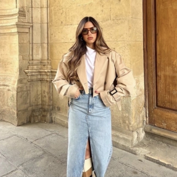 Zara | Jackets & Coats | Zara It Girl Cropped Trench Coat | Poshmark